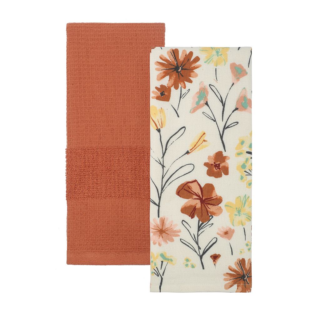 Food Network™ Floral Print Rust Kitchen Towels 2-piece Set