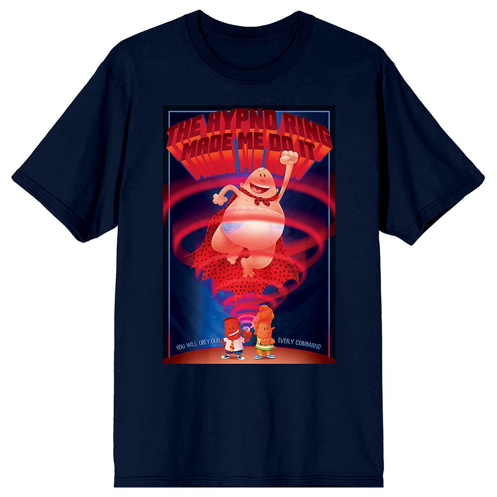 Men's Captain Underpants Hypno Ring Group Portrait Graphic Tee