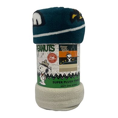 Peanuts Beagle Scout Collection Happy Trails Snoopy Throw