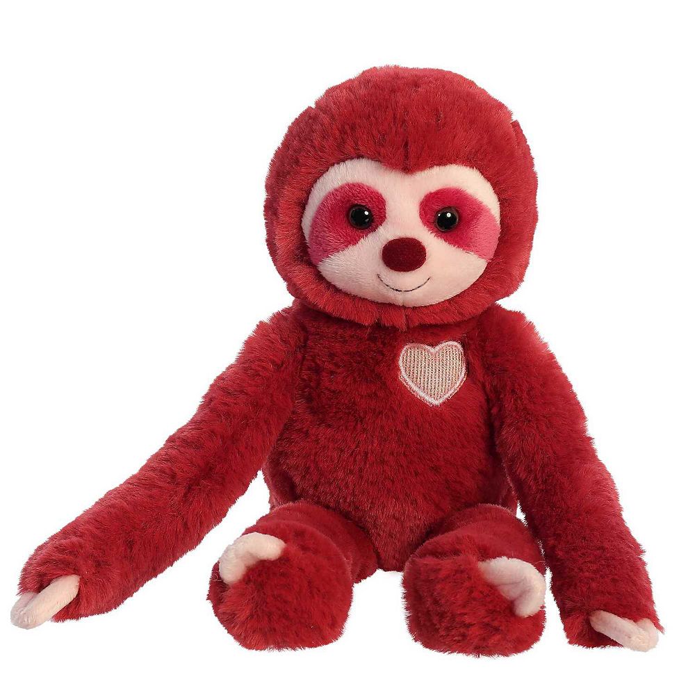 Aurora Medium Red Valentine 12" Sweety Sloth Heartwarming Stuffed Animal