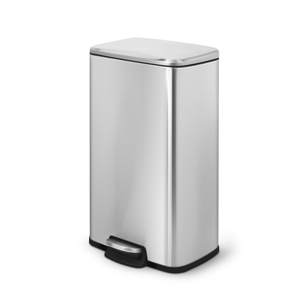 8 Gal./30 Liter Rectangular Stainless Steel step-on Trash Can for kitchen