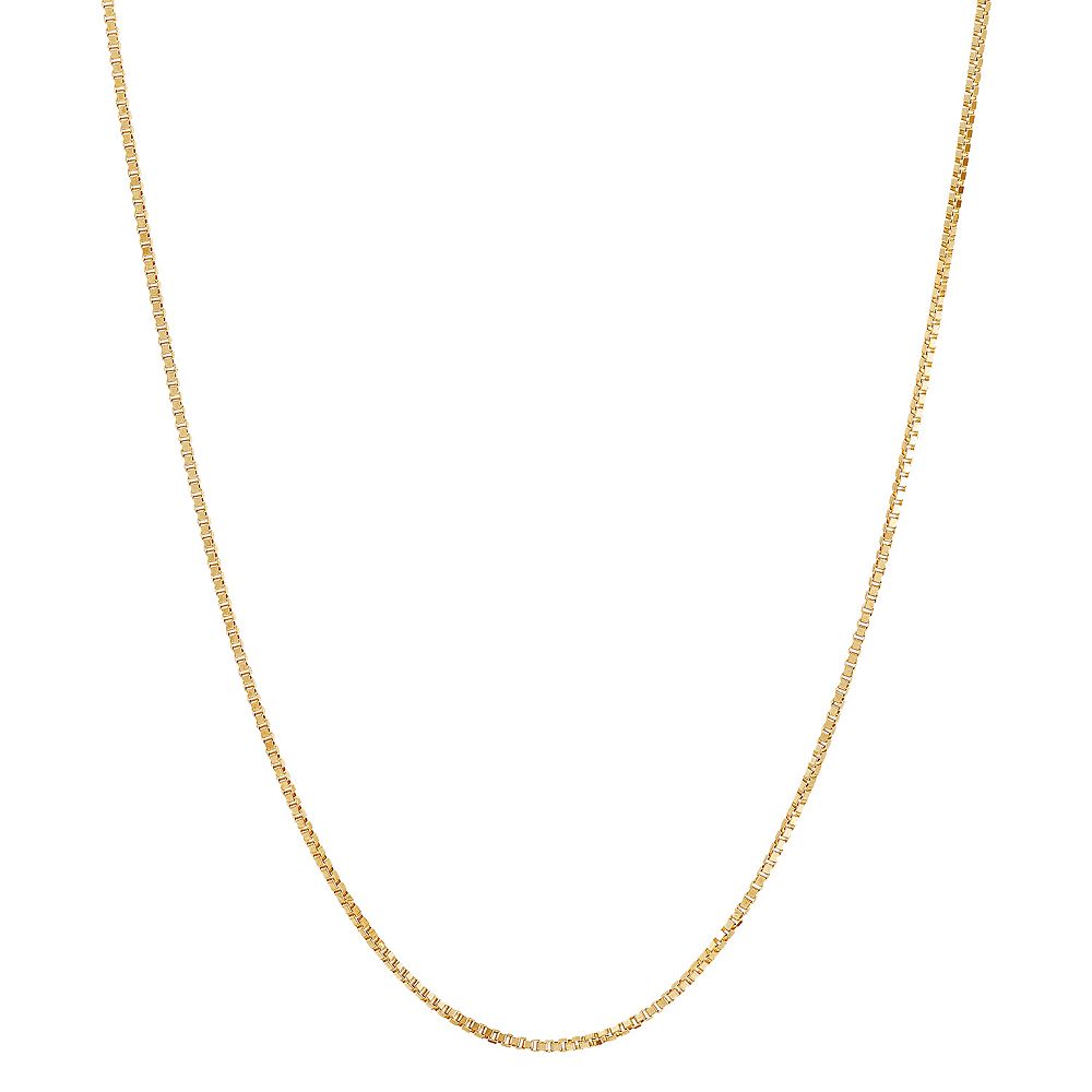 Everlasting Gold 14k Gold Polish Box Chain Necklace