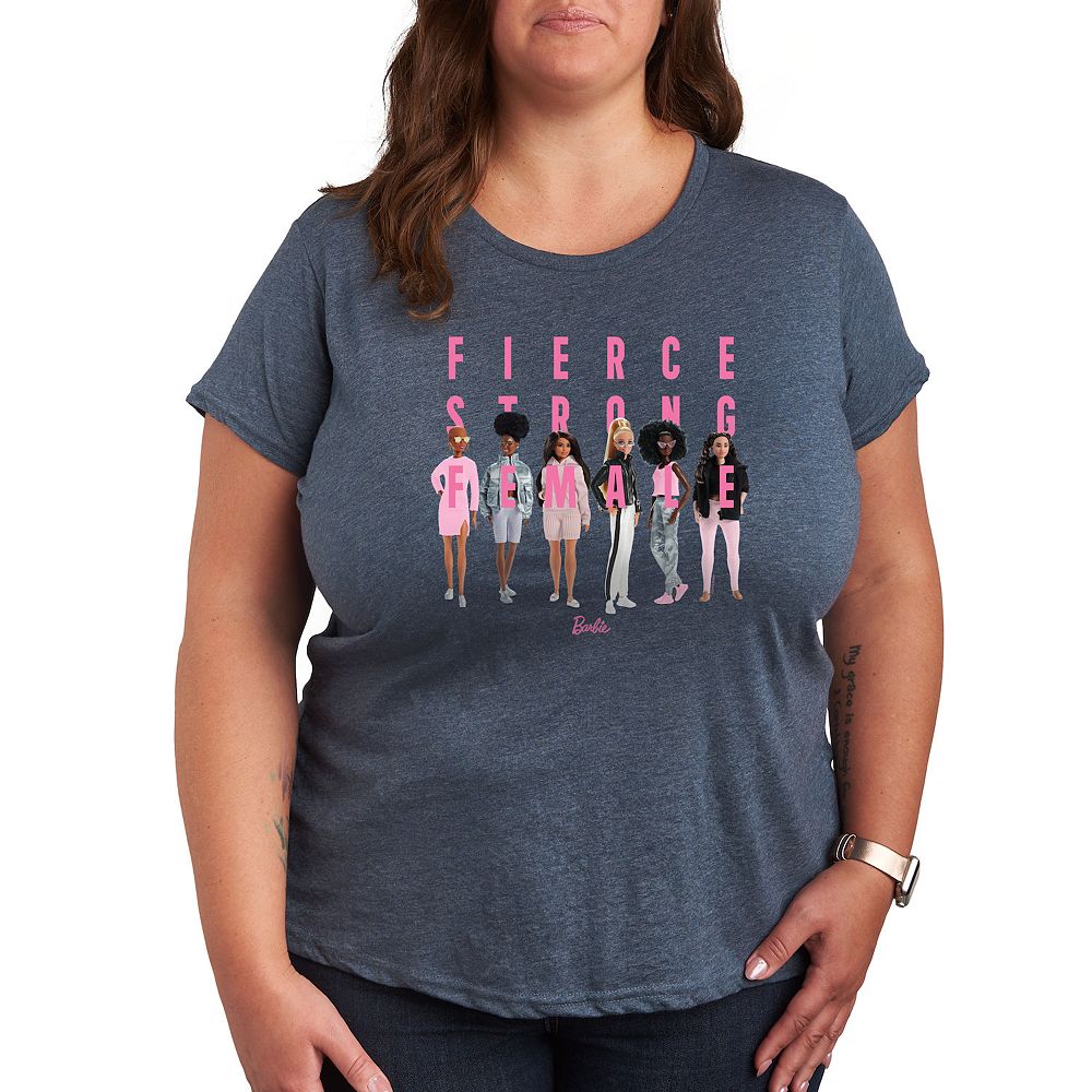 Plus Barbie® Fierce Strong Female Graphic Tee