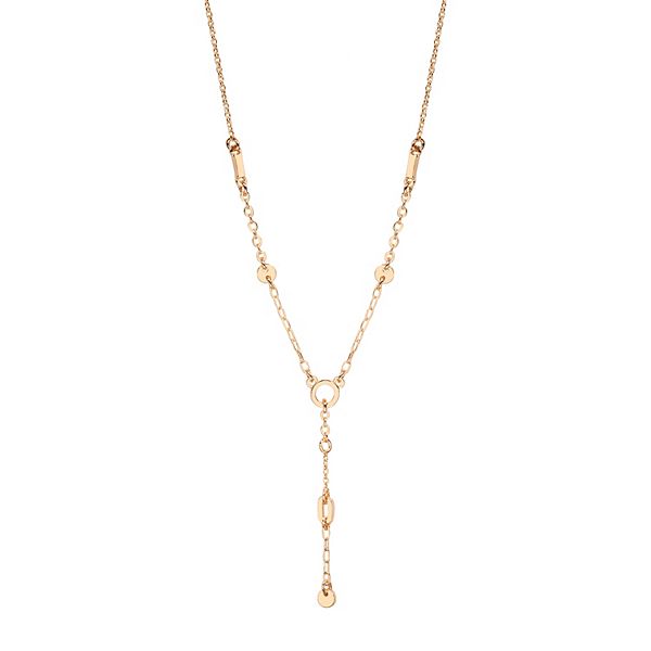 LC Lauren Conrad Gold Tone Mixed Chain Y-Necklace LC Lauren Conrad Gold Tone Mixed Chain Y-Necklace