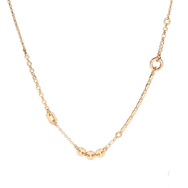 LC Lauren Conrad Gold Tone Mixed Chain Short Necklace LC Lauren Conrad Gold Tone Mixed Chain Short Necklace
