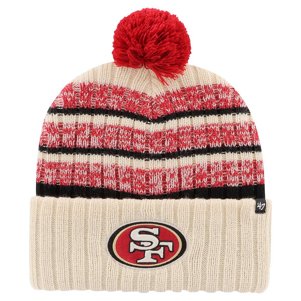 Men's '47 Natural San Francisco 49ers Tavern Cuffed Knit Hat with Pom