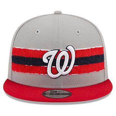 Men's New Era Gray/Red Washington Nationals Band 9FIFTY Snapback Hat