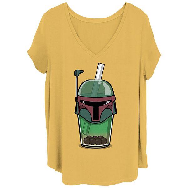 Juniors' Plus Size Star Wars Boba Tea Fett V Neck Tee