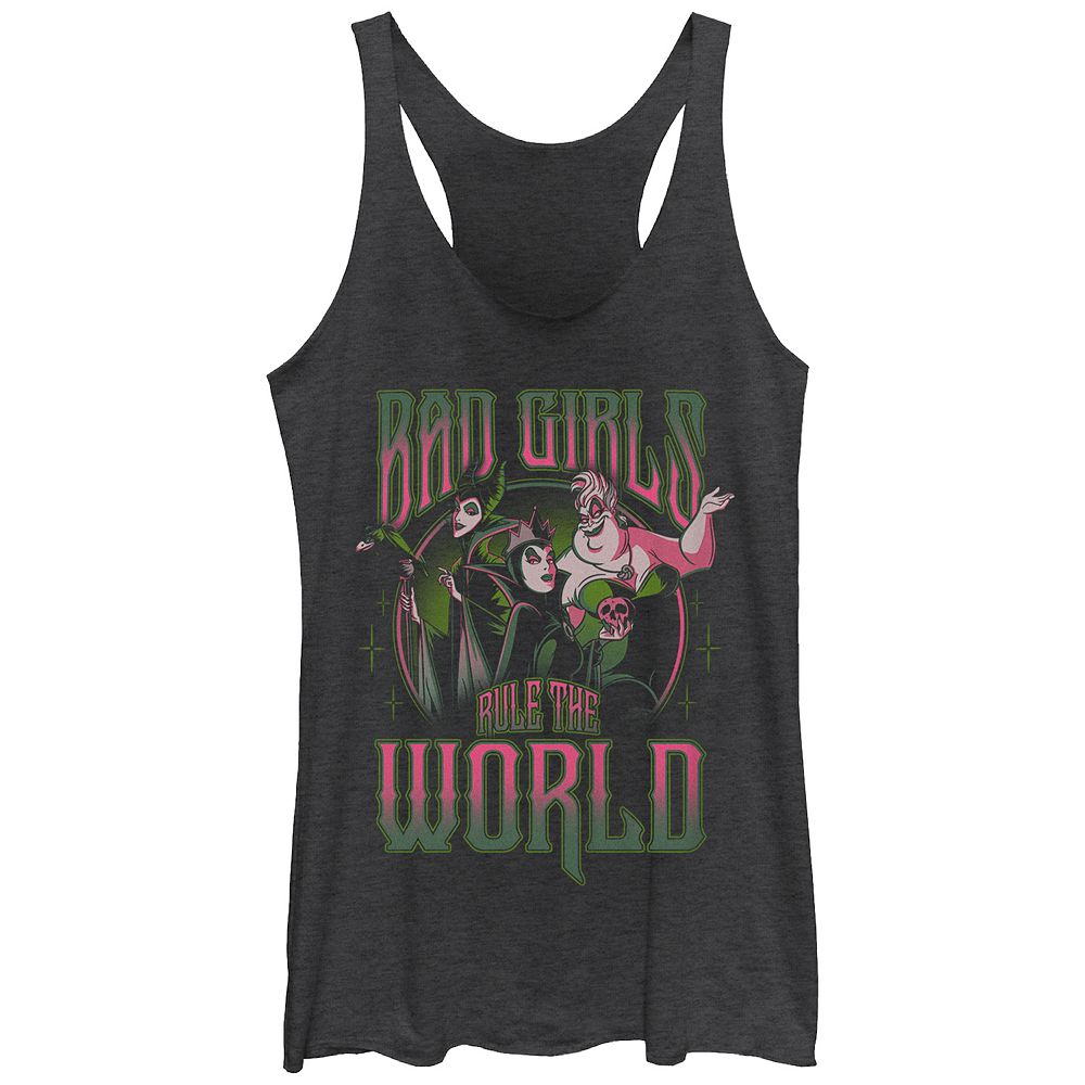 Disney Villains Bad Girls Rule The World Juniors' Tri-Blend Racerback ...