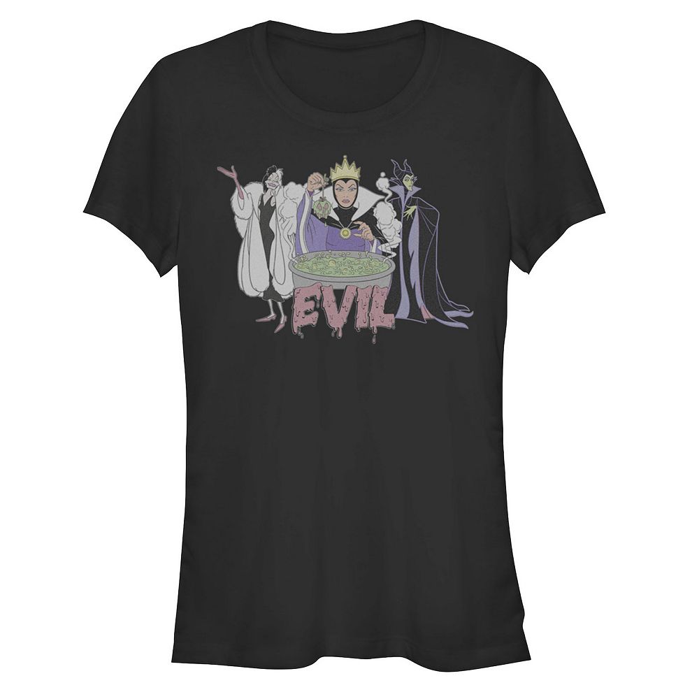Disney Villains Evil Portraits Juniors' Fitted Graphic Tee