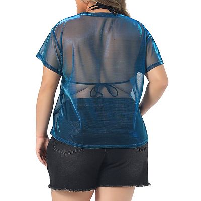 Plus Size Sheer Tunic Tops