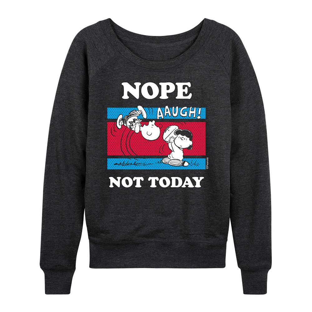Women's Peanuts Nope Not Today French Terry Long Sleeve Tee
