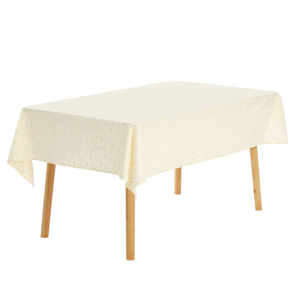 Rectangle Cotton Yellow Restaurant Picnic Party Tablecloth 1 Pc, 39" X 55"