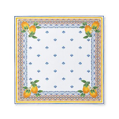 Elrene Home Fashions Capri Lemon Double Border Napkin Set of 4