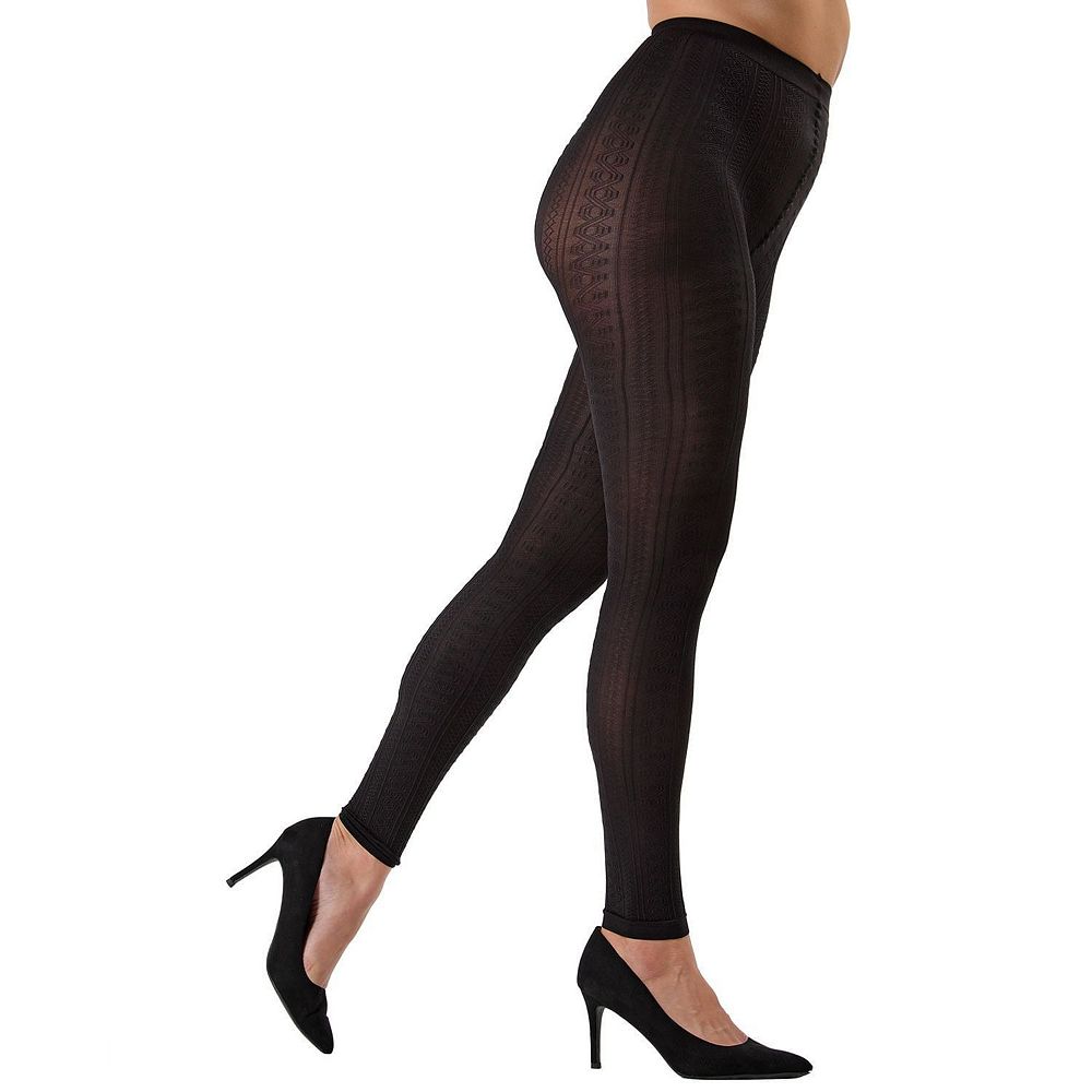 Textured Semi-Opaque Footless Tights