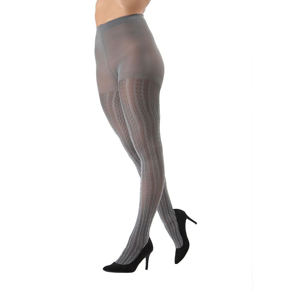 Cable Link Breathable Opaque Tights
