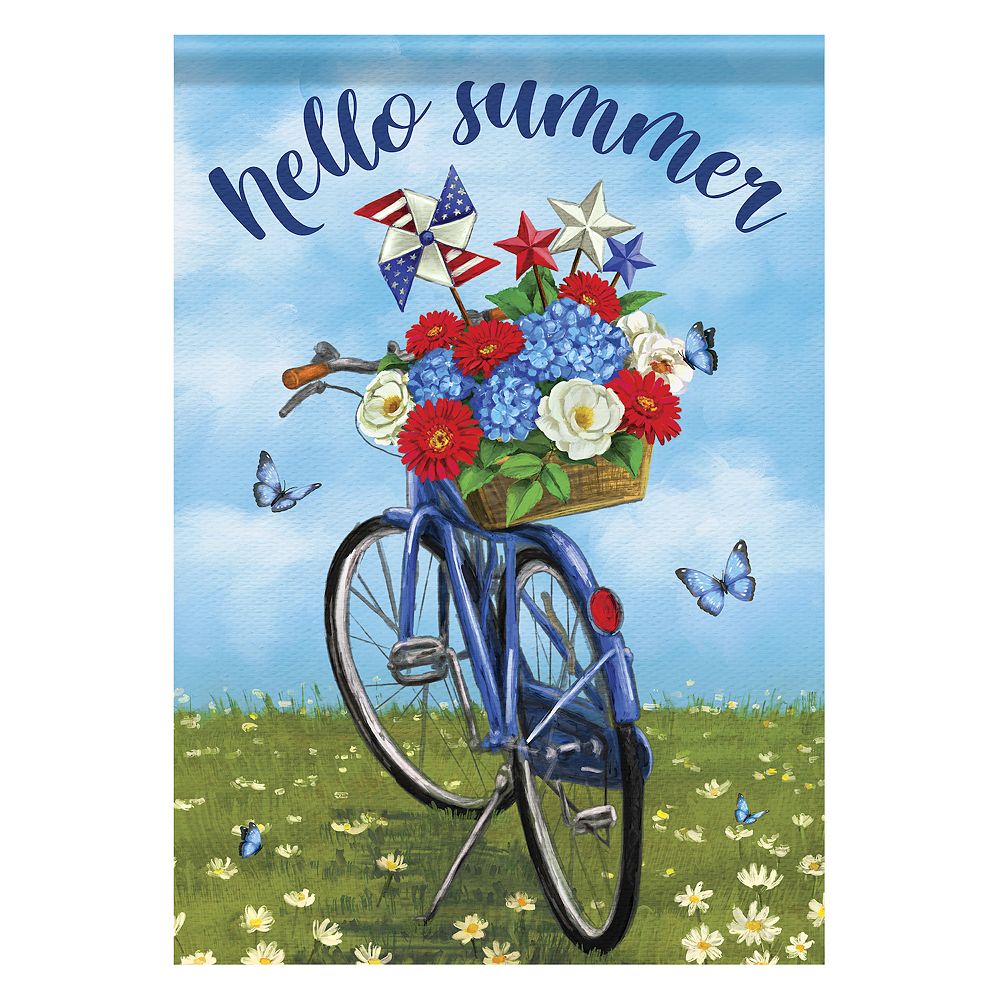 Carson Hello Summer Bike Garden Flag