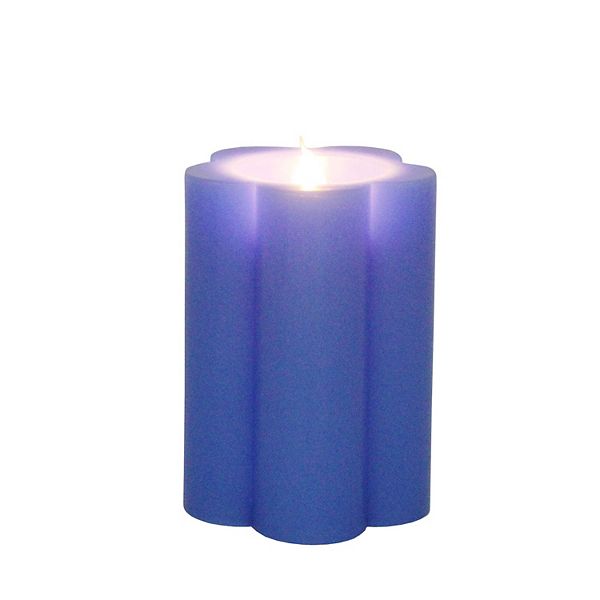 Everyday Decor Short Periwinkle Flower LED Candle