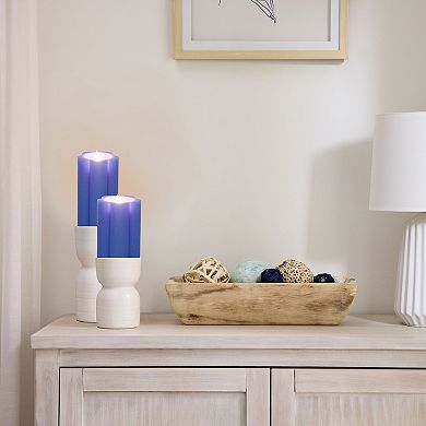 Everyday Decor Short Periwinkle Flower LED Candle