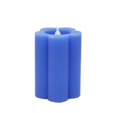 Everyday Decor Short Periwinkle Flower LED Candle