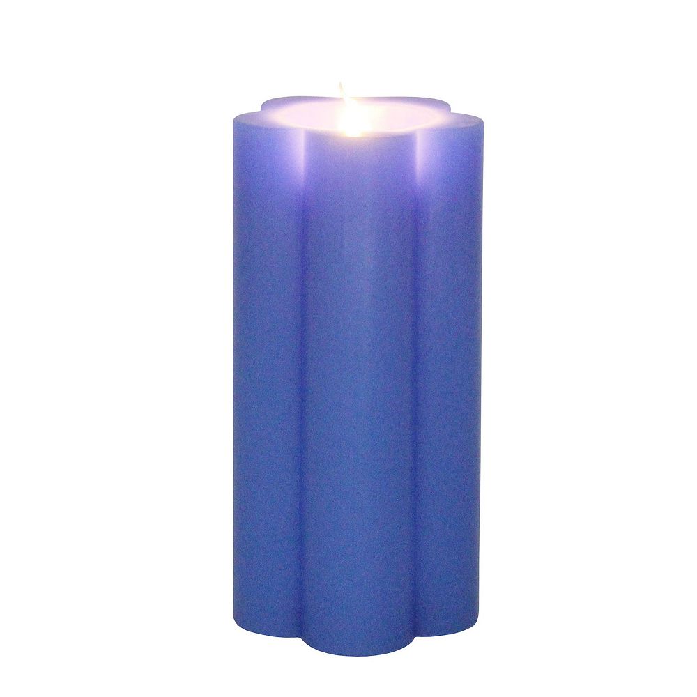 Everyday Decor Tall Periwinkle Flower LED Candle