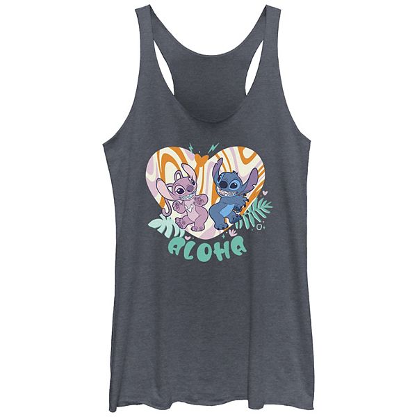 Disney's Lilo & Stitch Juniors' Groovy Heart Angel & Stitch Racerback ...