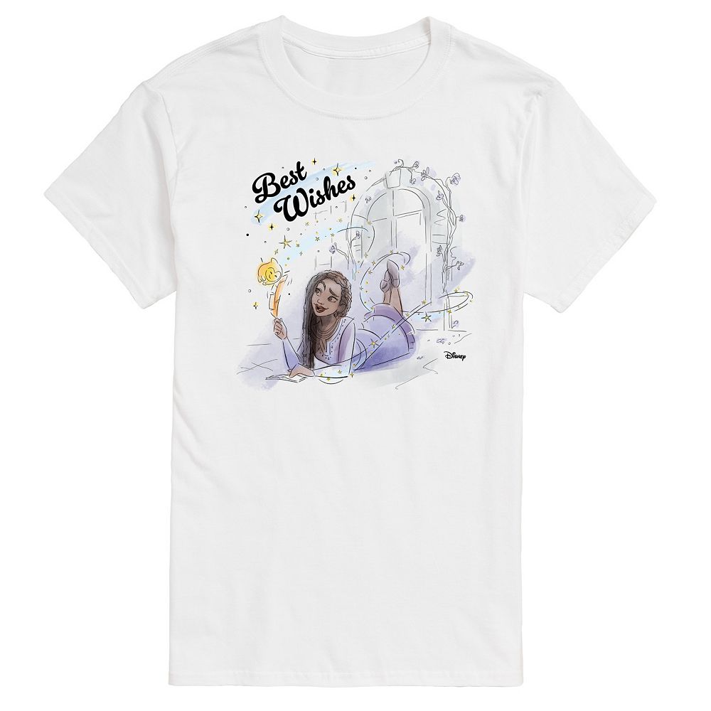 Disney's Wish Asha and Star Men's Best Wishes Graphic Tee