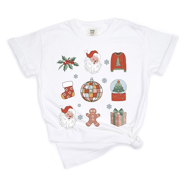 Christmas Collage Garment Dyed Tees