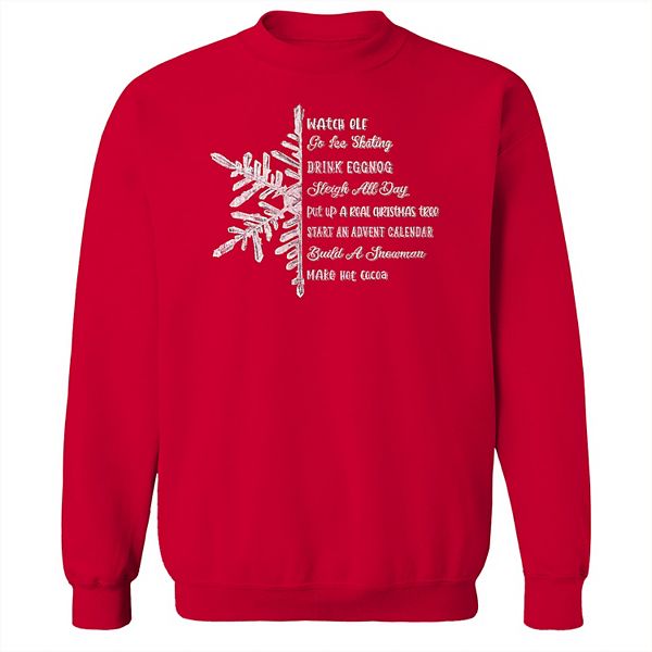 Men's Snowflake List Fleece Sweatshirt
