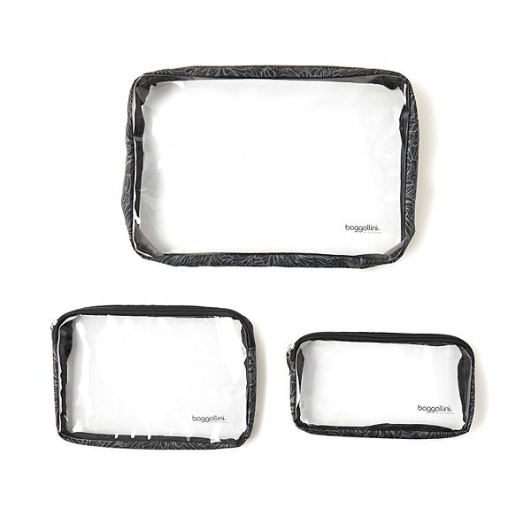 baggallini Set of 3 Clear Travel Pouches