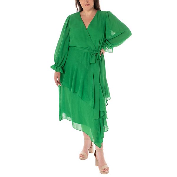 Plus Size Bleecker 126 Modern Ruffle Midi Dress