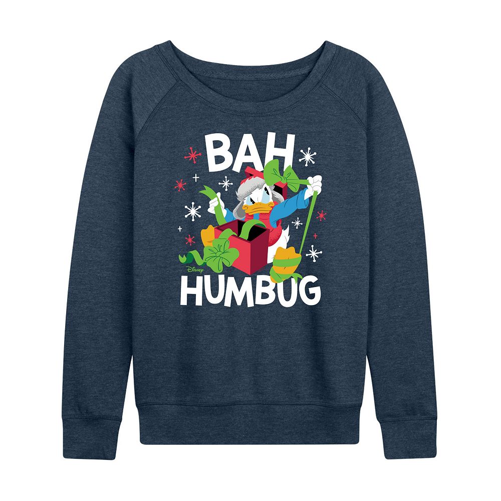 Disney's Donald Duck Women's Bah Humbug French Terry Long Sleeve Tee