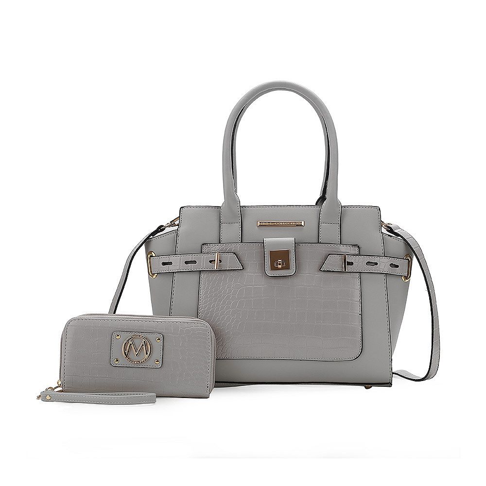 MKF Collection Isla Crocodile Embossed Satchel Bag by Mia K