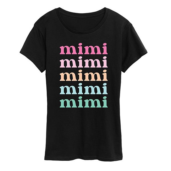 Women's Colorful Stacked Mimi Graphic Tee