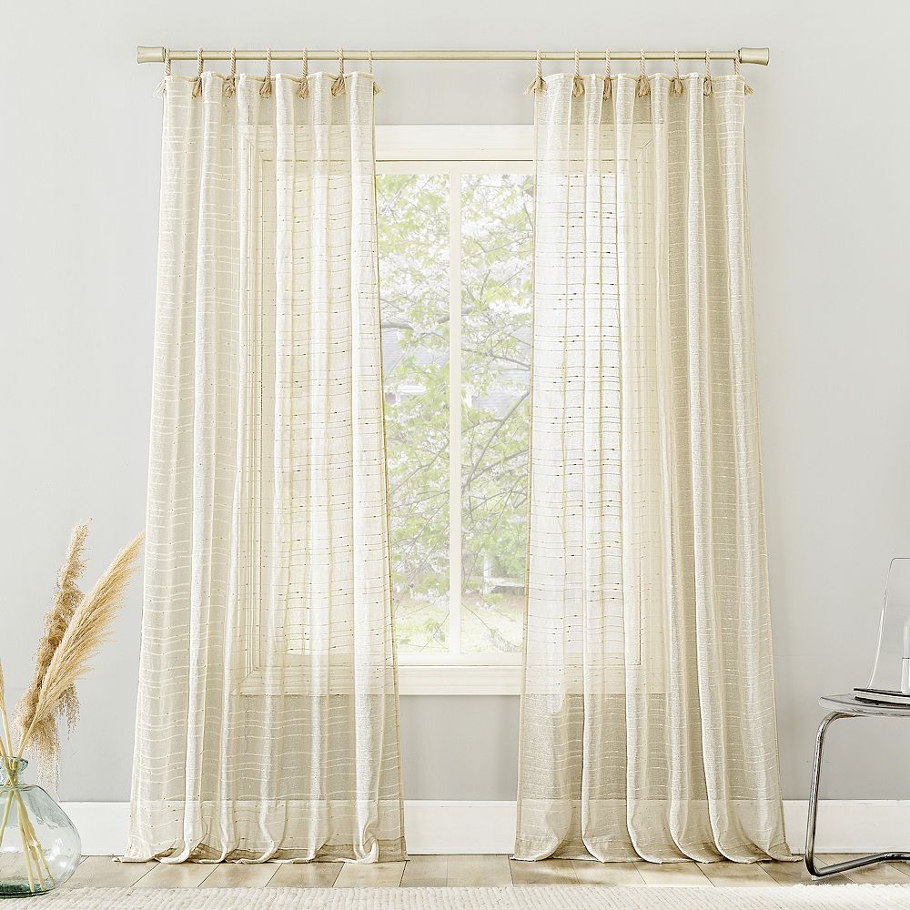 No. 918 Noemi Semi-Sheer Rope Tab Top 1 Curtain Panel