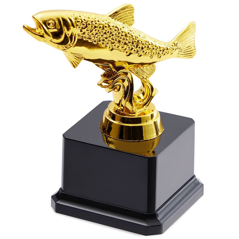 Small Golden Fishing Trophy Award For Competitions And Fish Derbies, 3x5 In