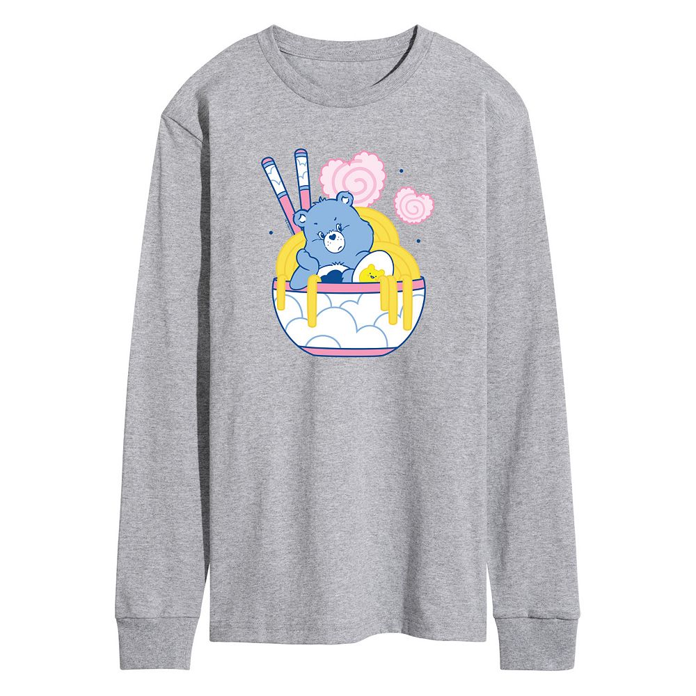 Men's Care Bears Grumpy Ramen Bowl Long Sleeve Graphic Tee