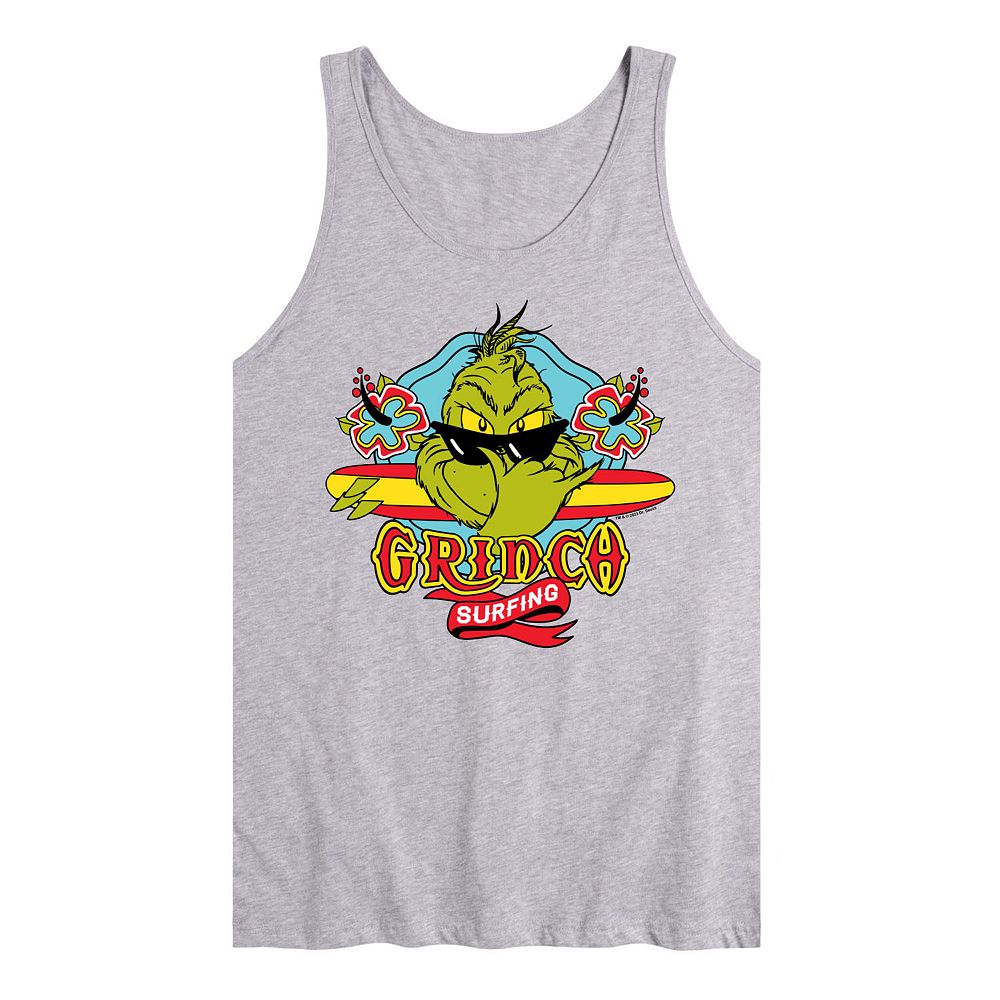 Men's Dr. Seuss The Grinch Surfing Graphic Tank Top