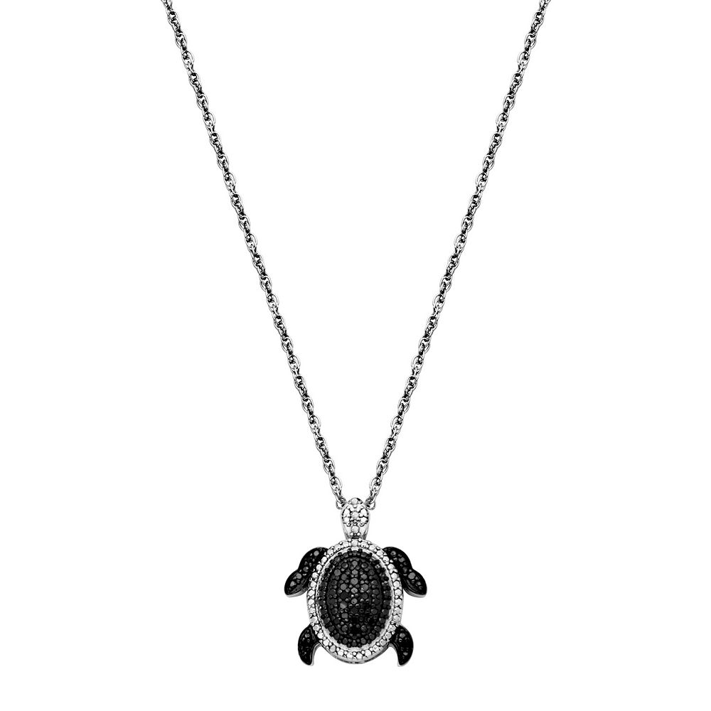 Classic Treasures Sterling Silver 1/4 Carat T.W. Black & White Diamond ...