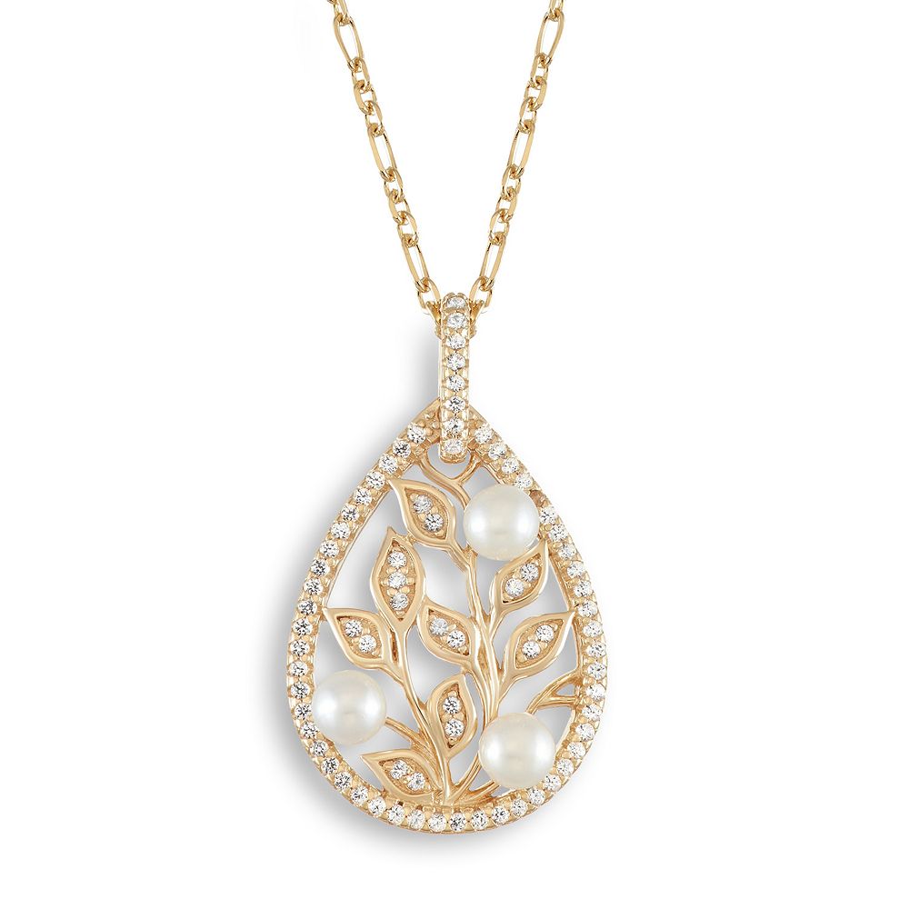 Classic Treasures 18k Gold Over Sterling Silver Freshwater Cultured ...