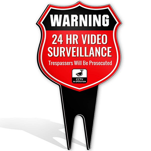Outdoor Video Surveillance Security Sign for Property Protection