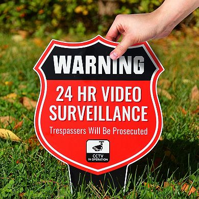 Outdoor Video Surveillance Security Sign for Property Protection