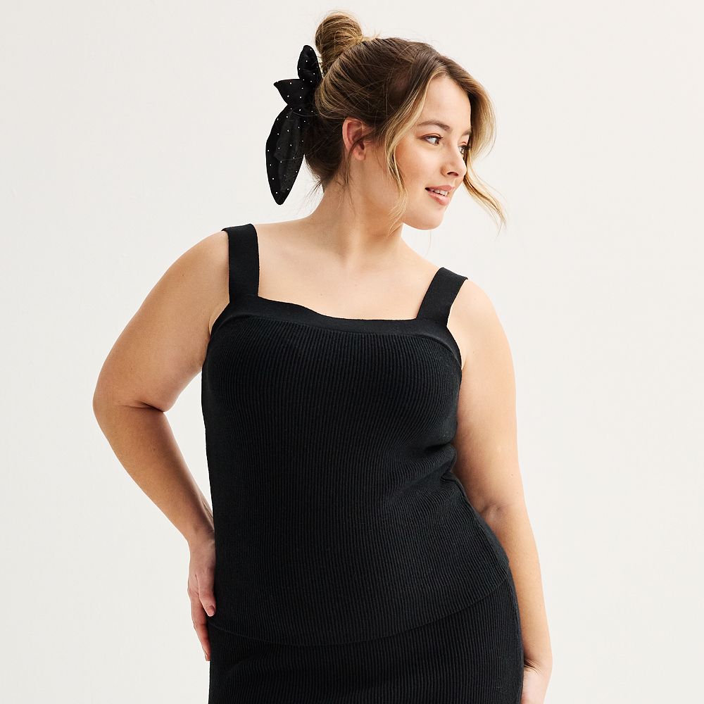 Juniors' Plus Size SO® Sweater Rib Crop Tank Top