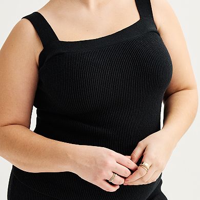 Juniors' Plus Size SO® Sweater Rib Crop Tank Top