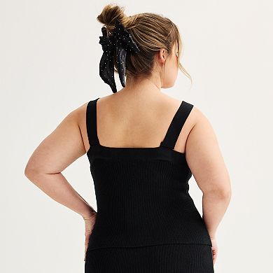 Juniors' Plus Size SO® Sweater Rib Crop Tank Top