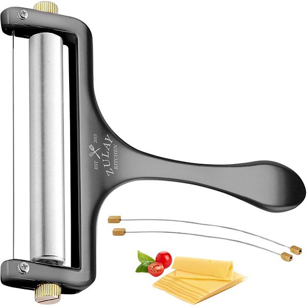 Zulay Kitchen Adjustable Hand Held Cheese Cutter with 2 Extra Wires