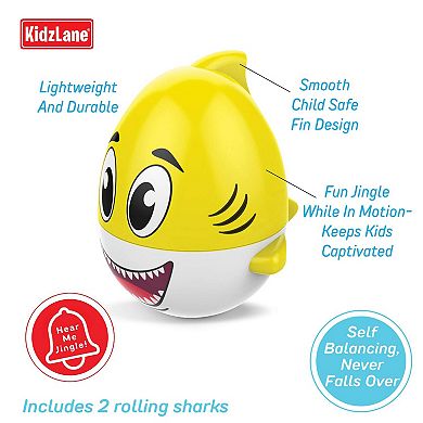 Weeble Wobble Shark Bath Toy with Sound Effect for Babies and Toddlers