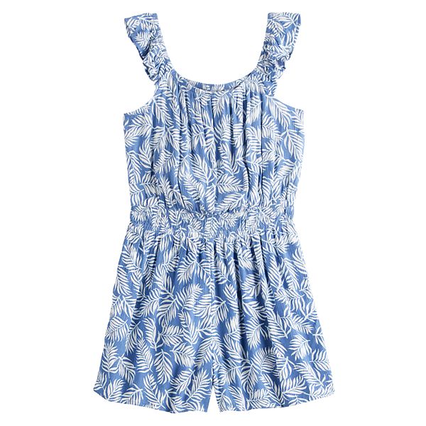 Girls 6-20 SO® Flutter Sleeve Romper in Regular & Plus Size