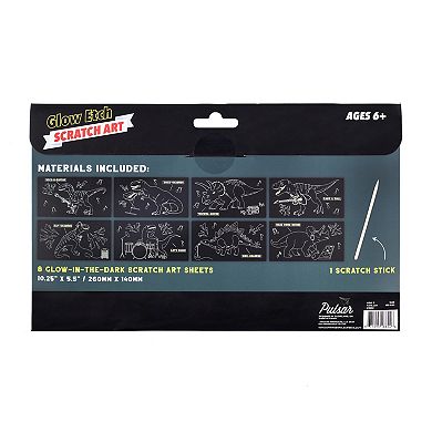 Pulsar Dinosaur Glow in the Dark Scratch Art Kit