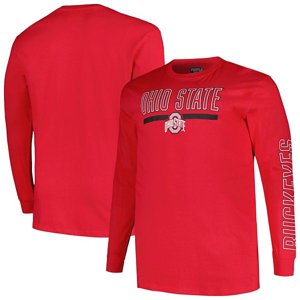 Men's Profile Scarlet Ohio State Buckeyes Big & Tall Two-Hit Graphic ...